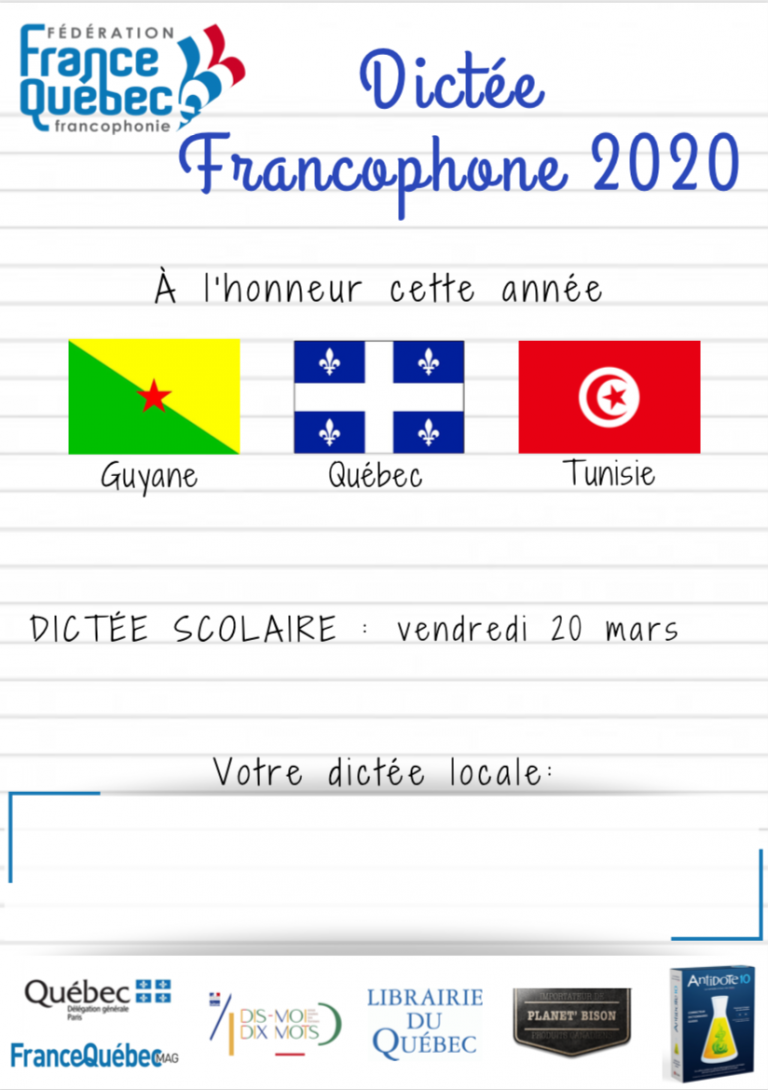 Dictée nationale scolaire 2020 - VoQuebec